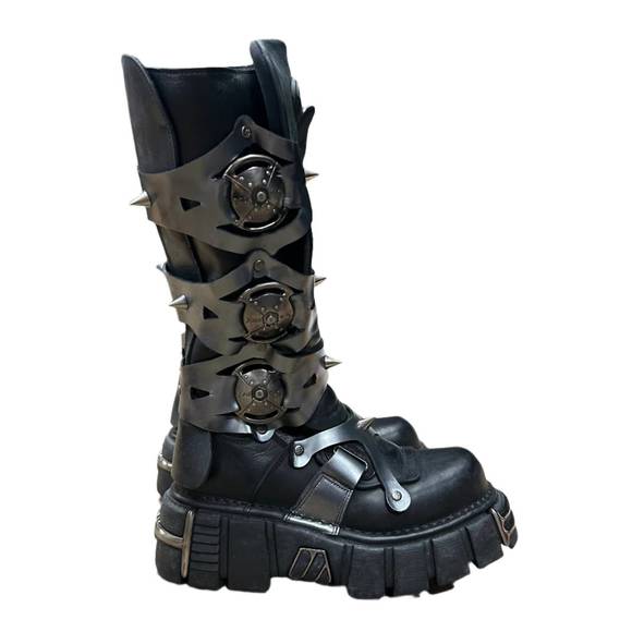 New Rock | Shoes | New New Rock Punk High Boots In Black | Poshmark
